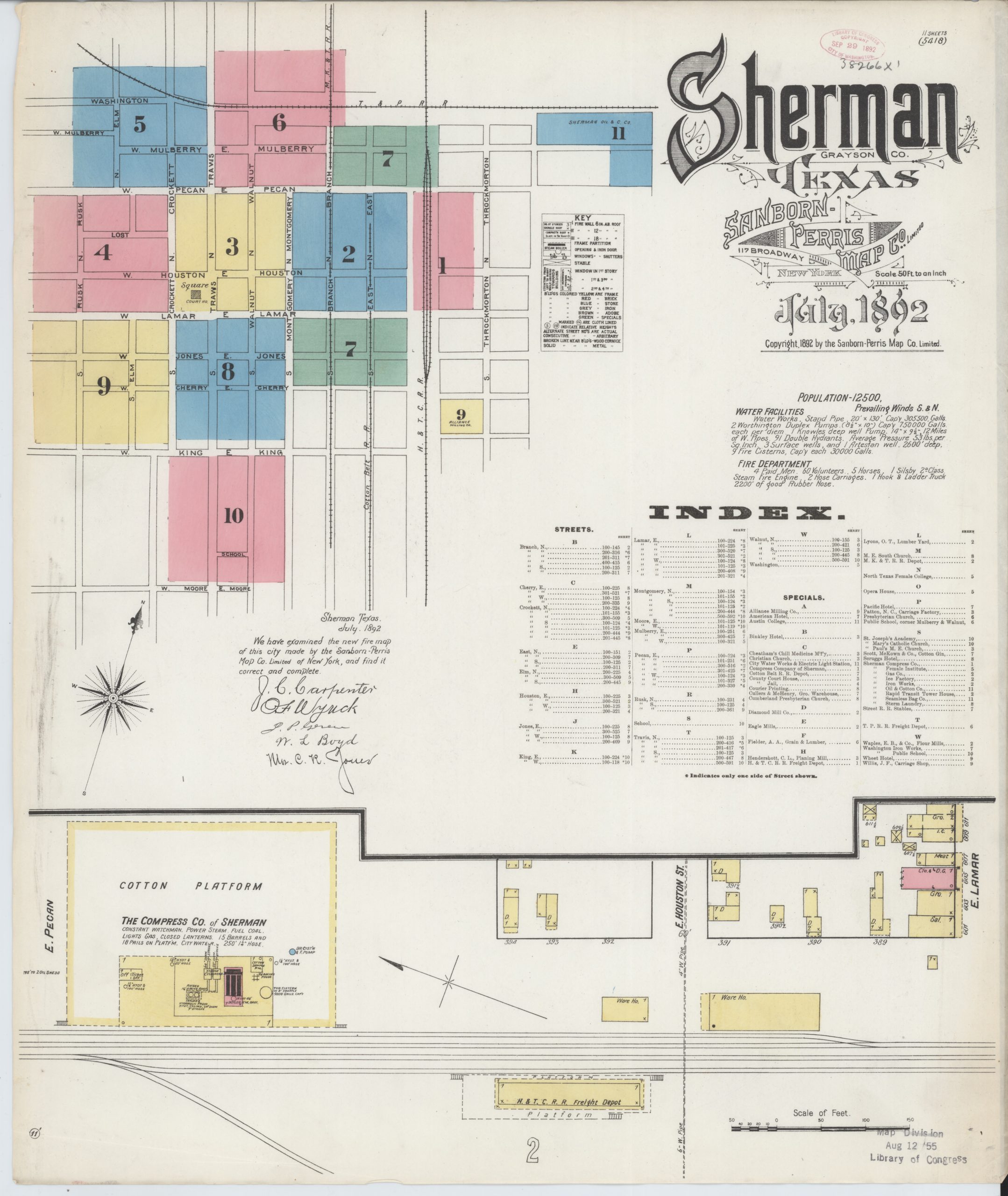 Sherman, Texas (1892) - Sanborn Fire Maps
