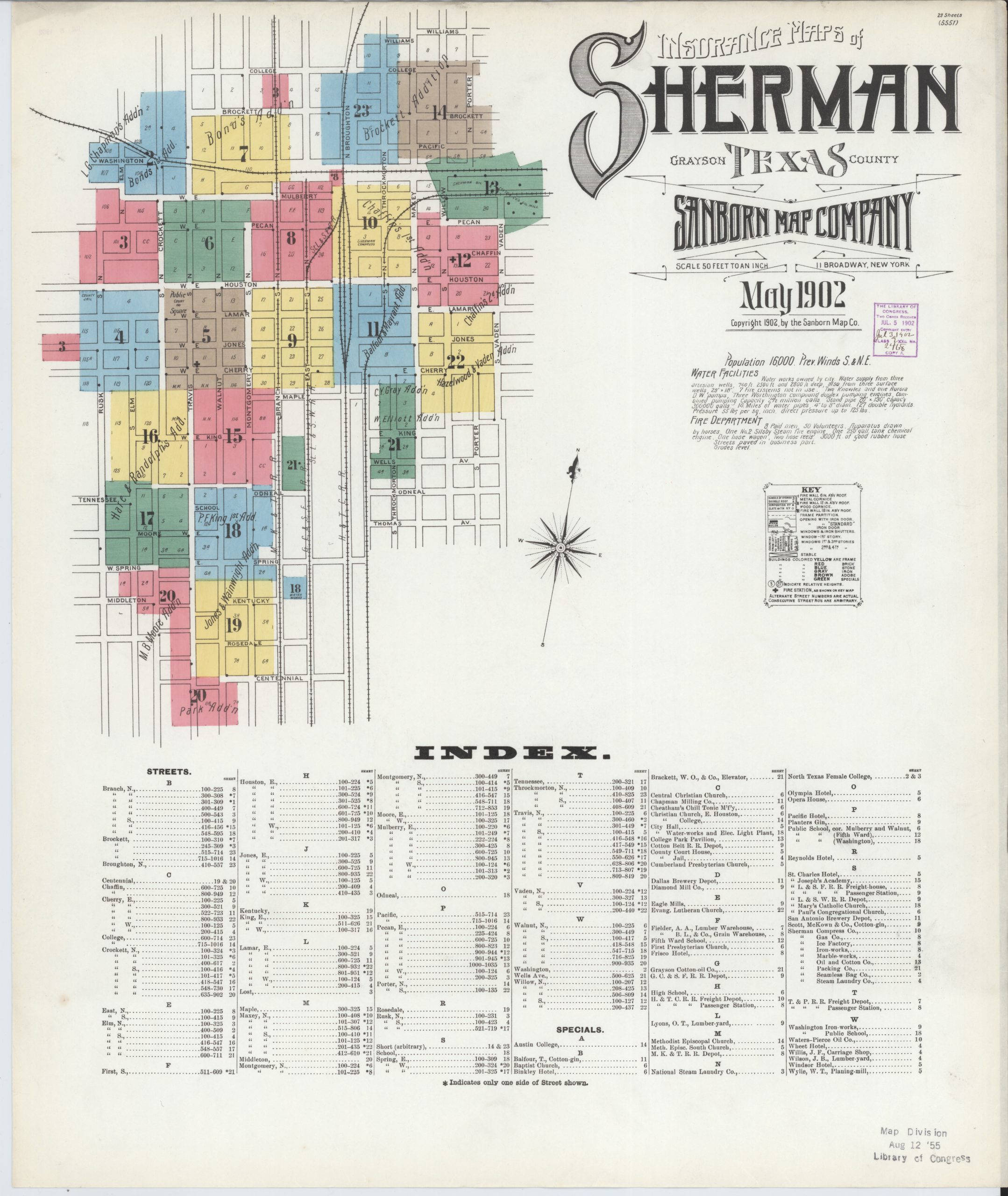 Sherman, Texas (1902) - Sanborn Fire Maps