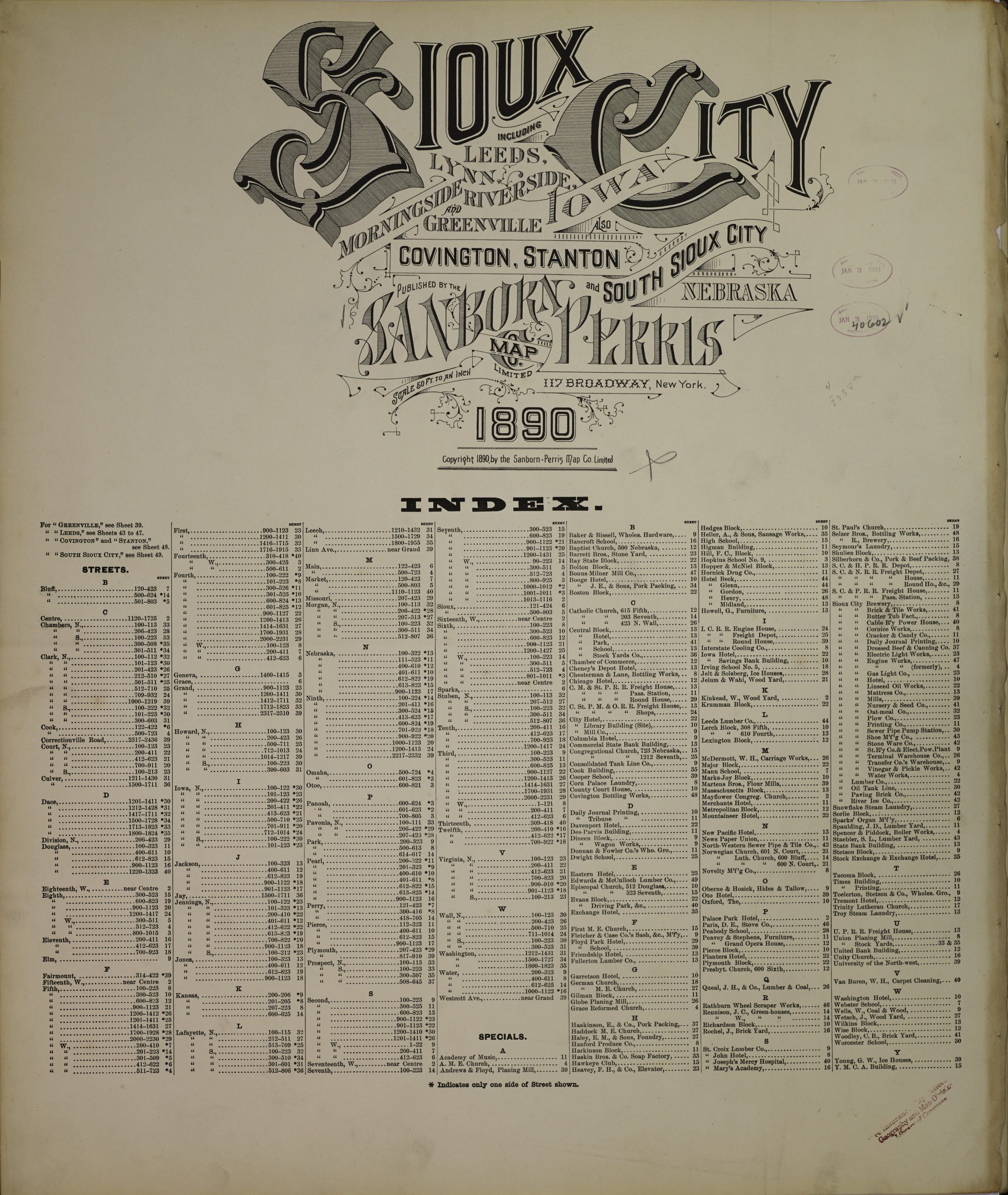 Sioux City, Iowa (1890) - Sanborn Fire Maps