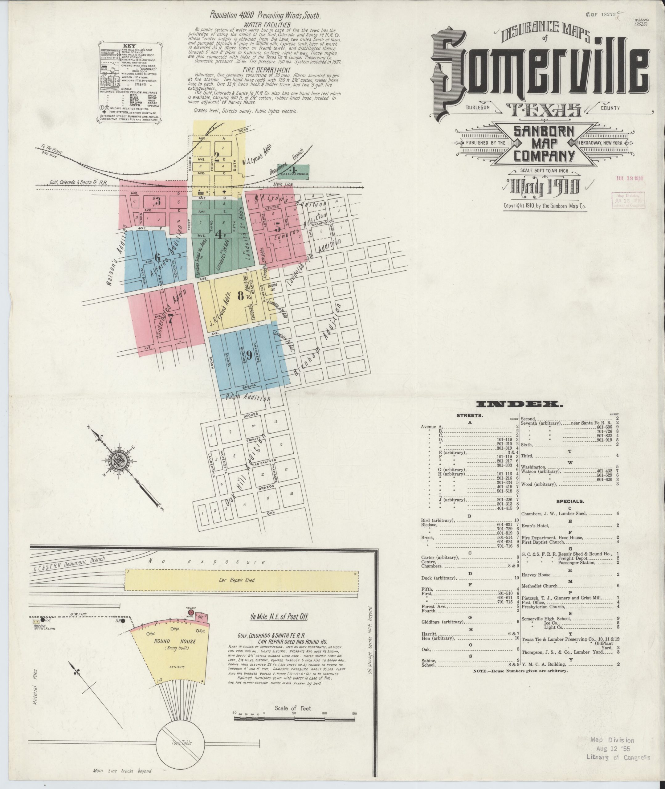 Somerville, Texas (1910) - Sanborn Fire Maps