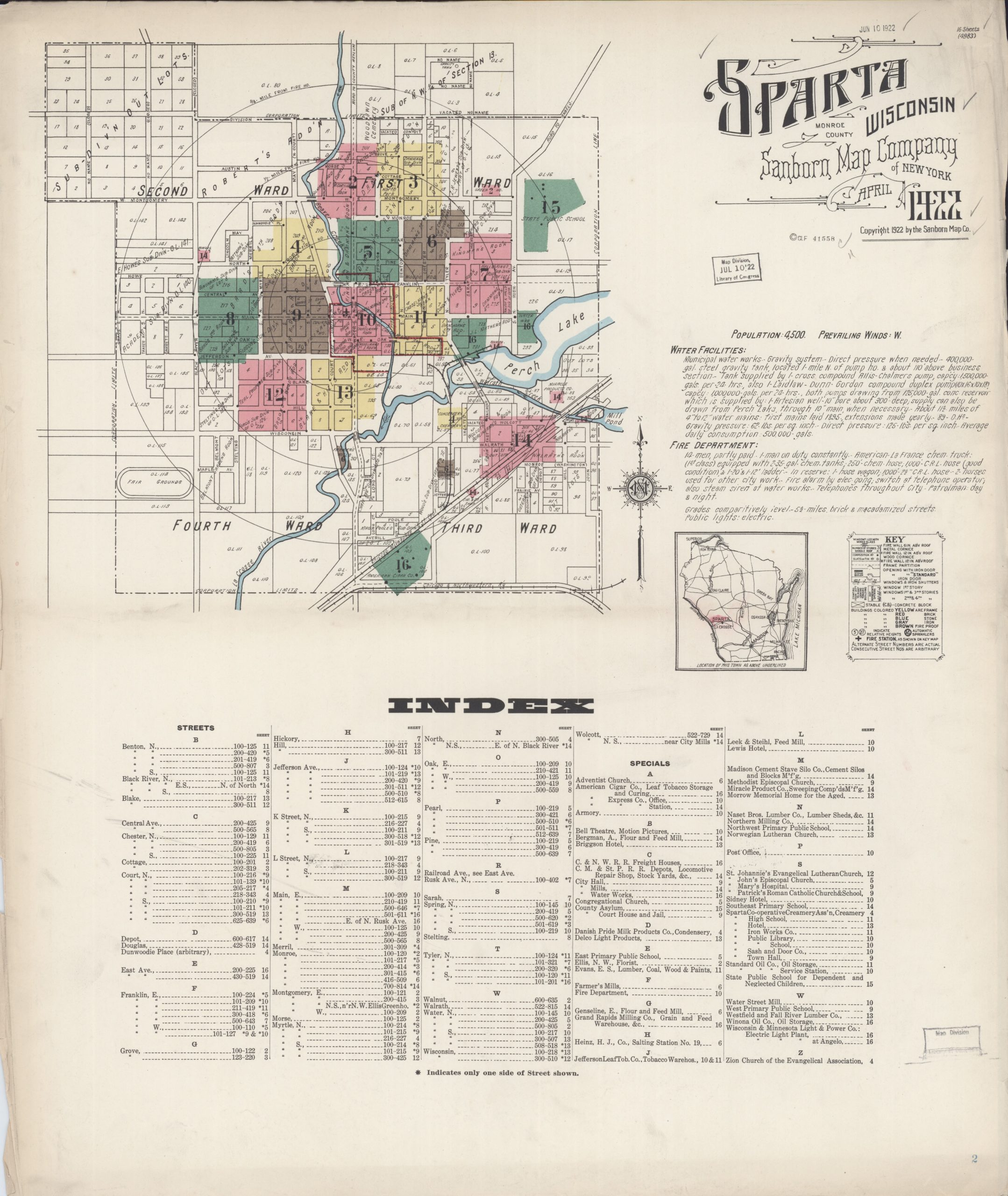 Sparta, Wisconsin (1922) - Sanborn Fire Maps