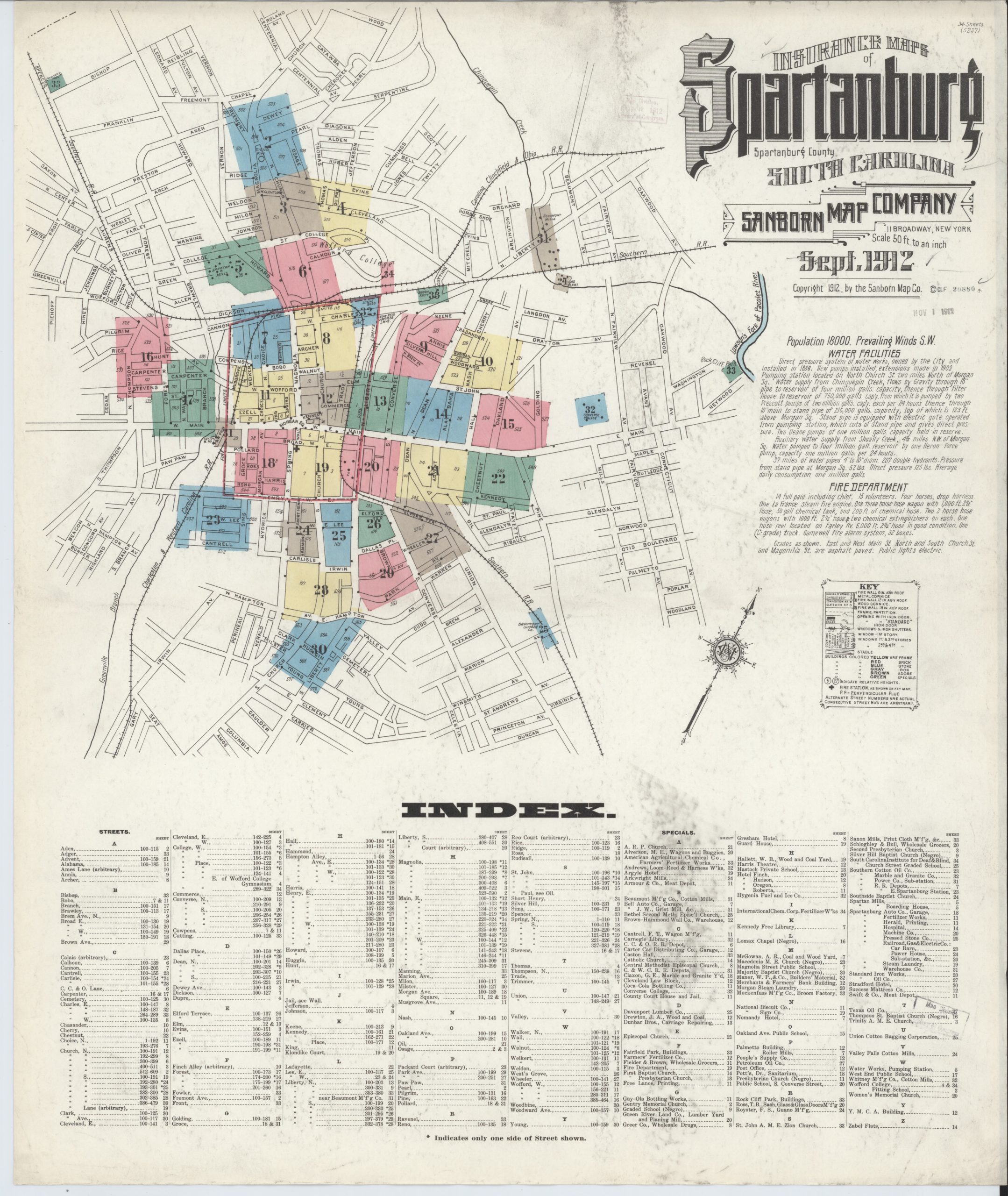 Spartanburg, South Carolina (1912) - Sanborn Fire Maps
