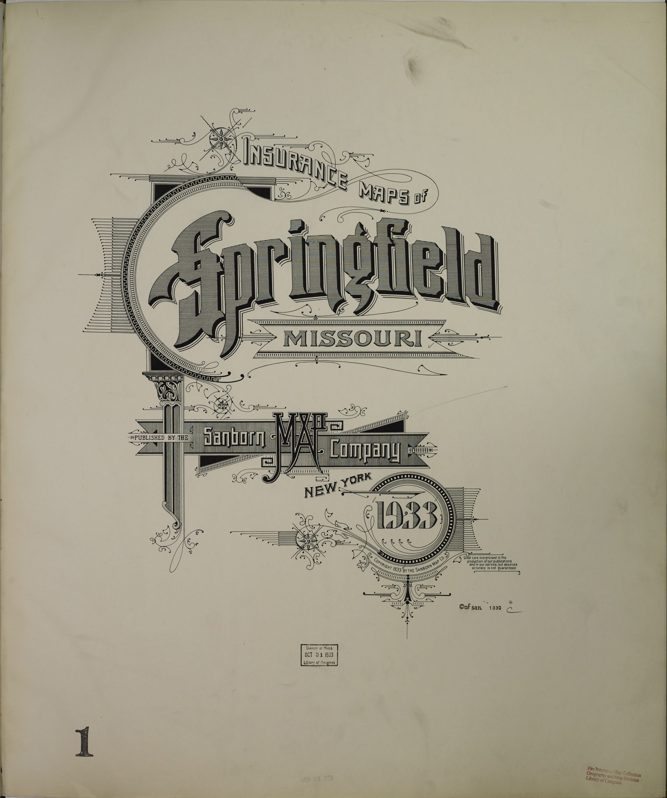 Springfield, Missouri (1933) (Cover Page) - Sanborn Fire Maps