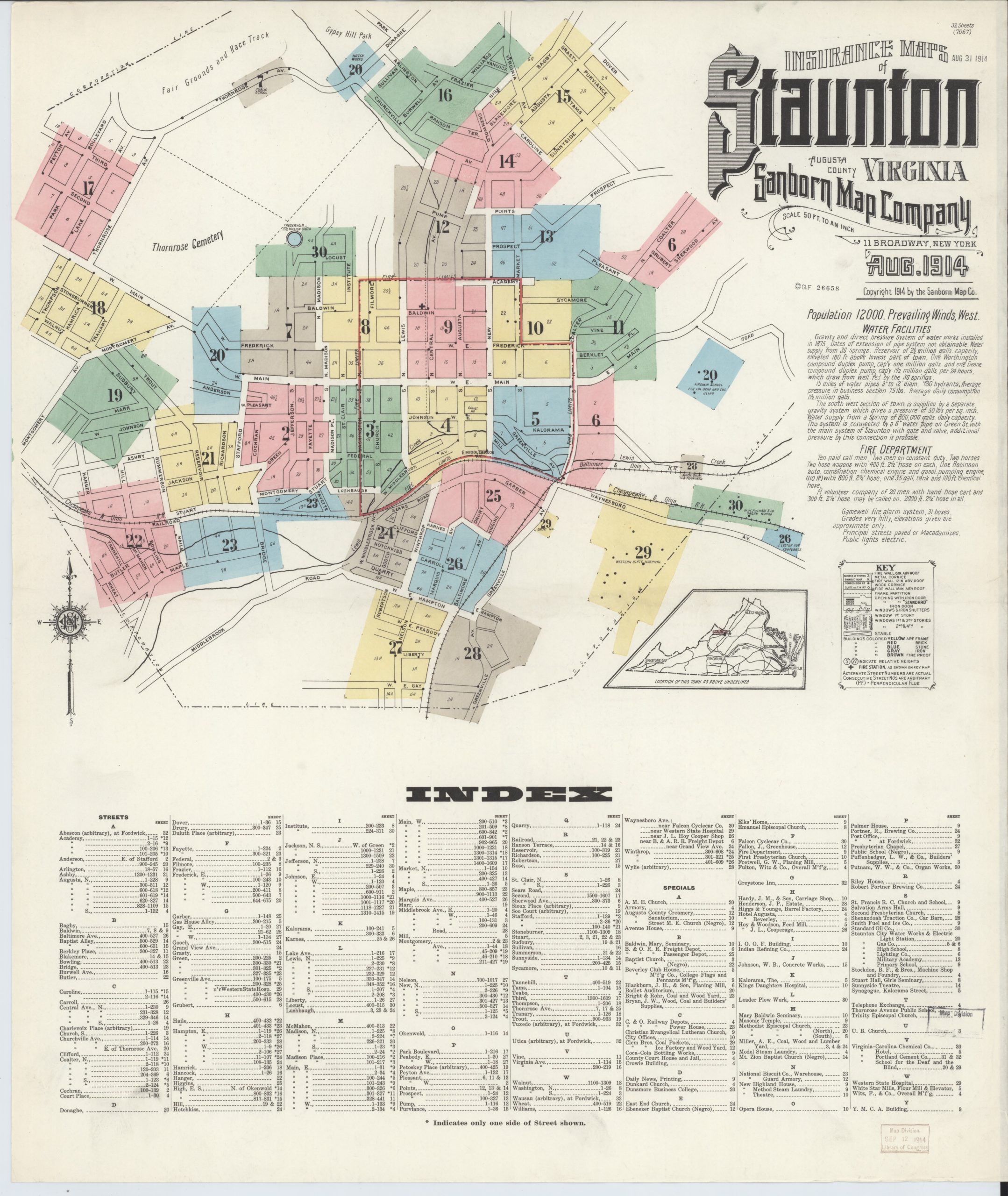 Staunton, Virginia (1914) - Sanborn Fire Maps