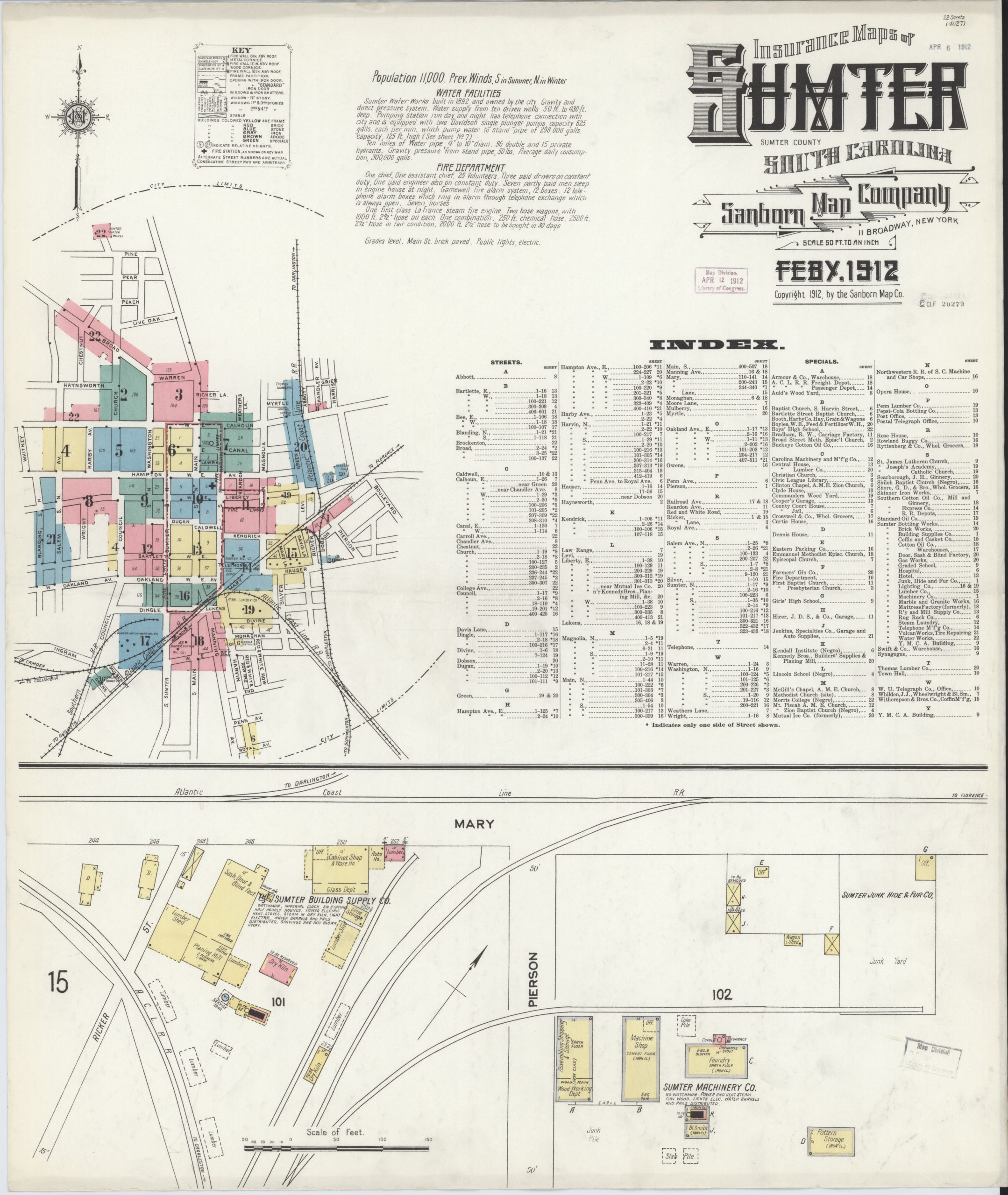 Sumter, South Carolina (1912) - Sanborn Fire Maps