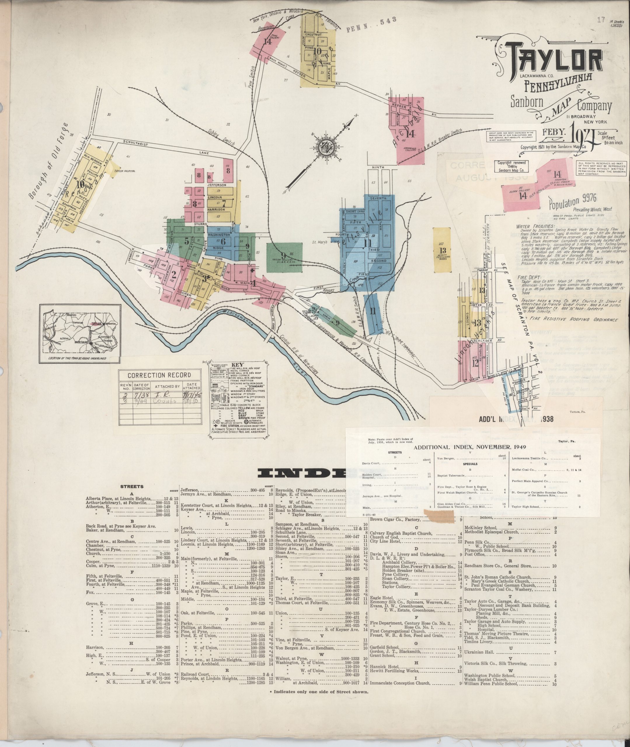 Taylor, Pennsylvania (1921) - Sanborn Fire Maps