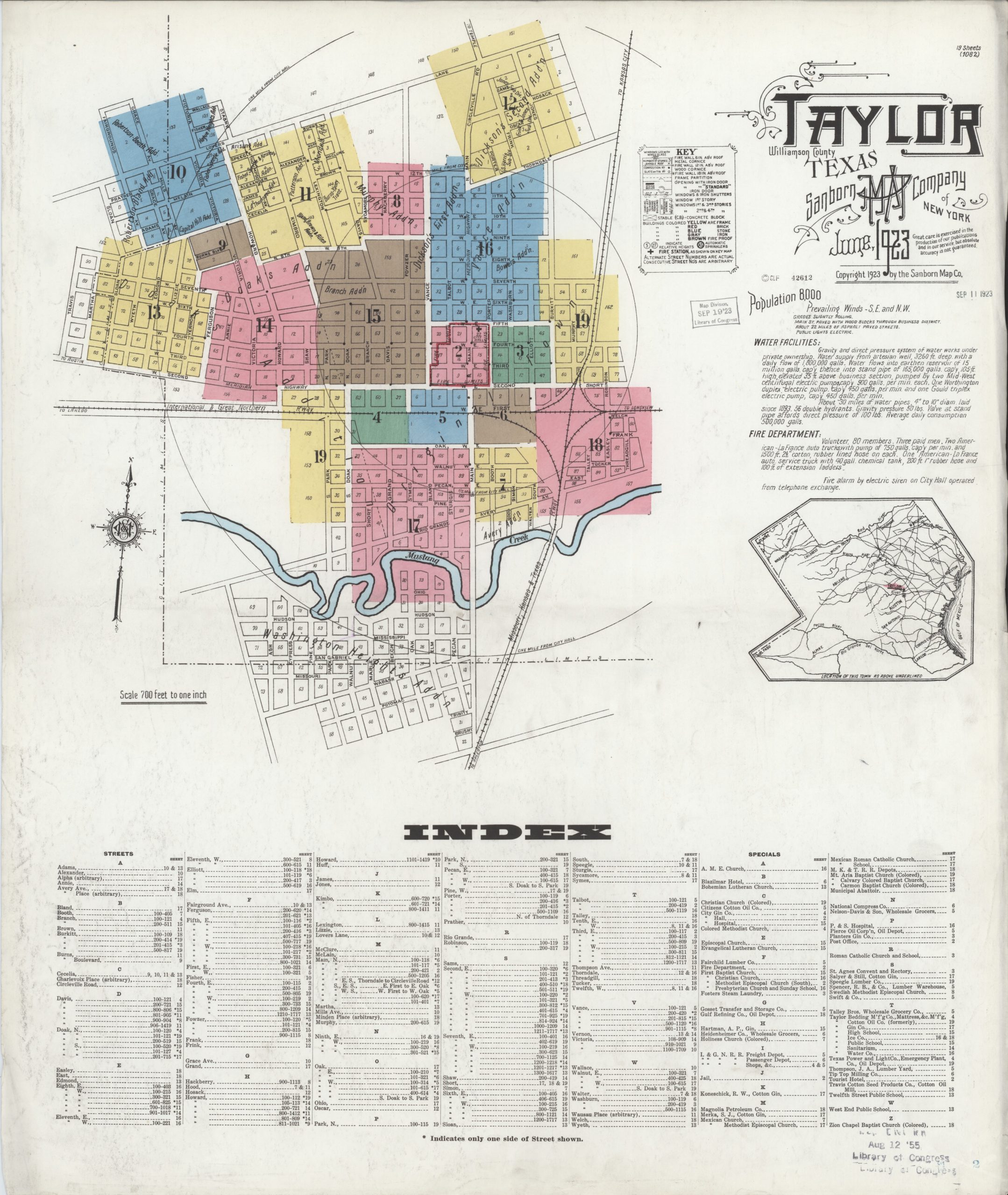 Taylor, Texas (1923) - Sanborn Fire Maps