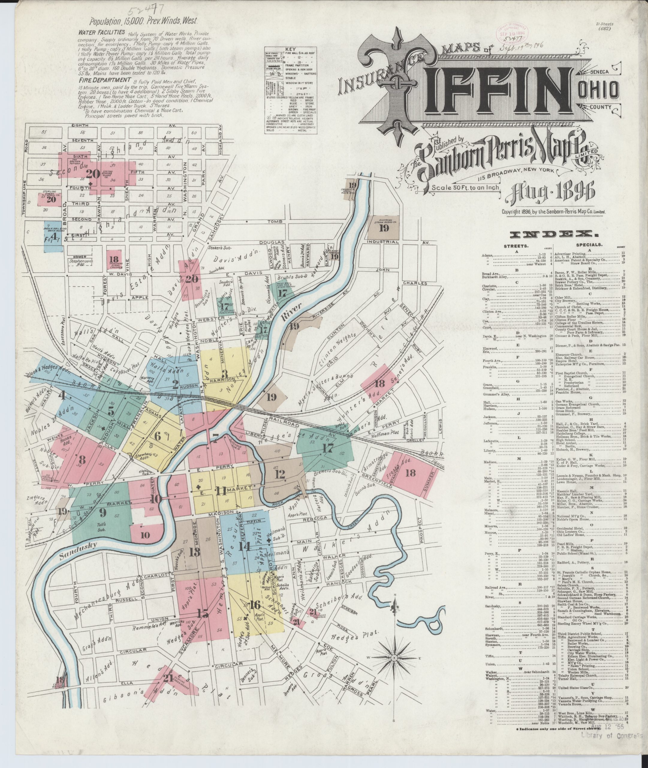 Tiffin, Ohio (1896) - Sanborn Fire Maps