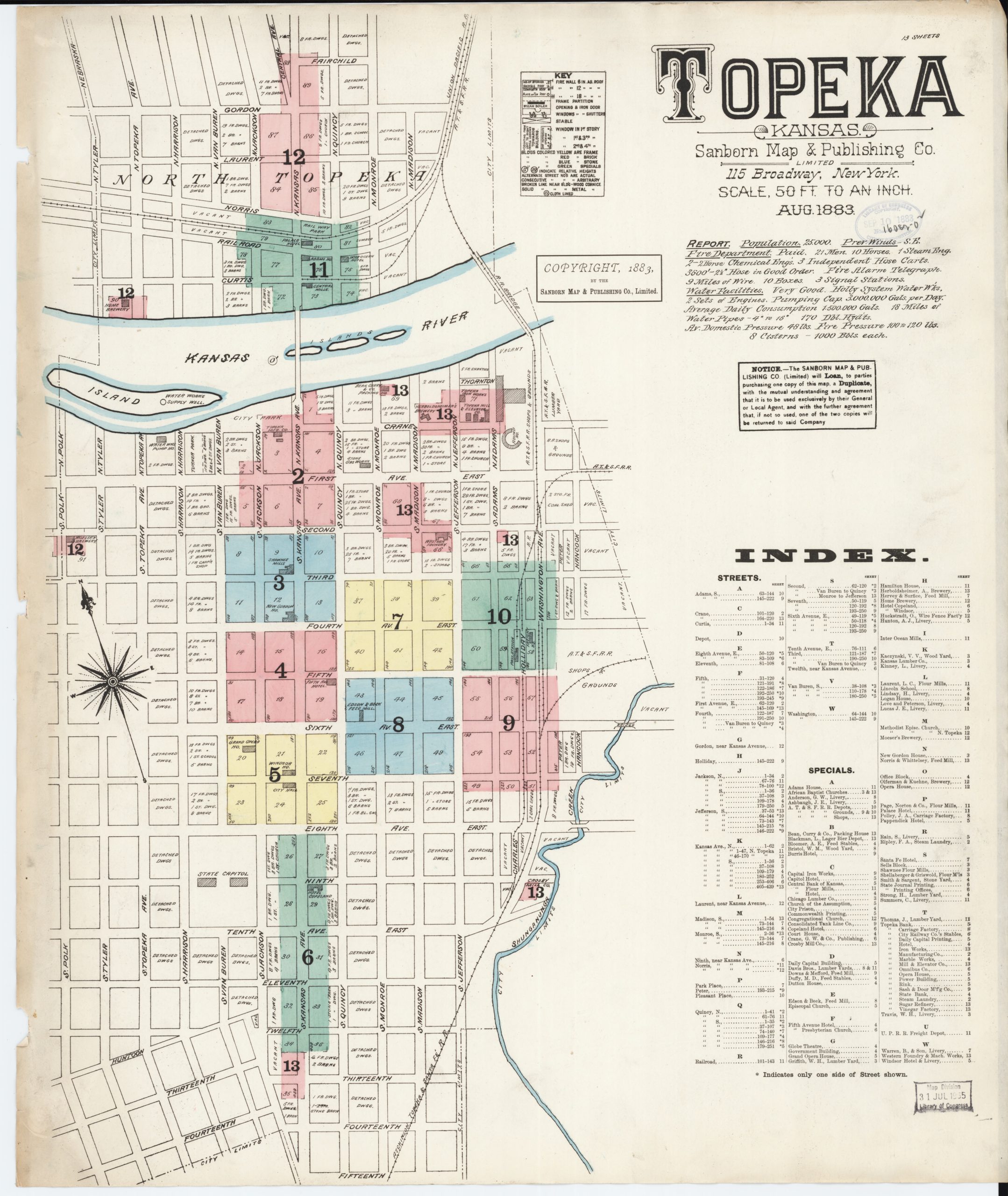 Topeka, Kansas (1883) - Sanborn Fire Maps