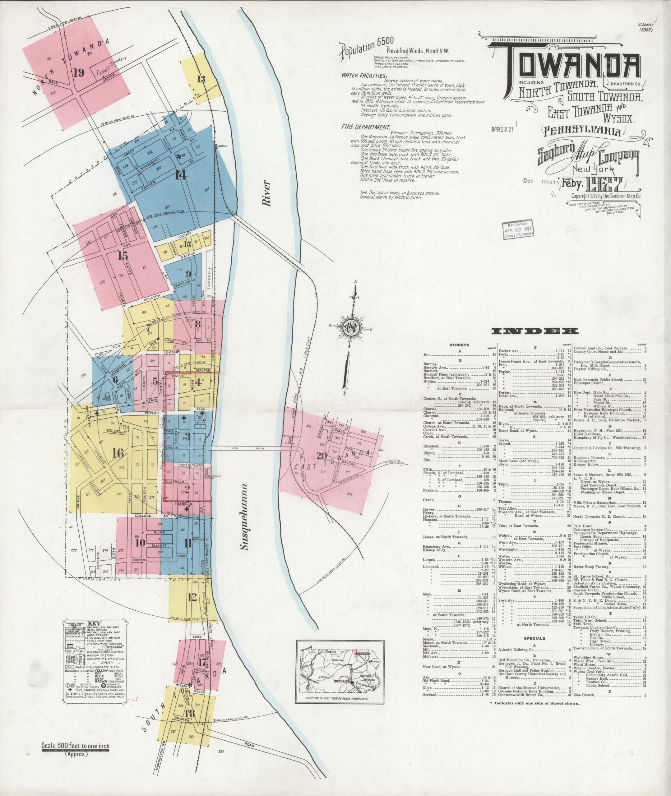 Towanda, Pennsylvania (1927) - Sanborn Fire Maps