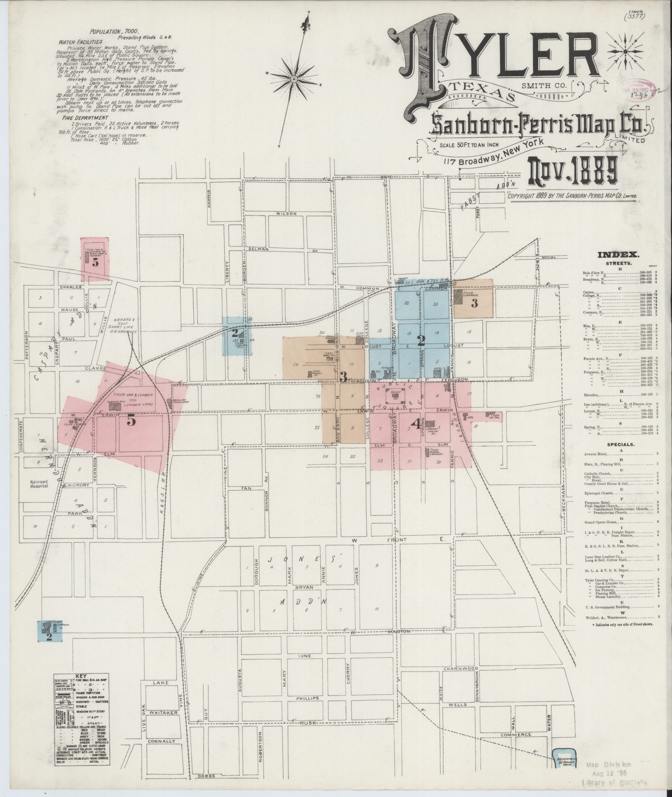 Tyler, Texas (1889) - Sanborn Fire Maps