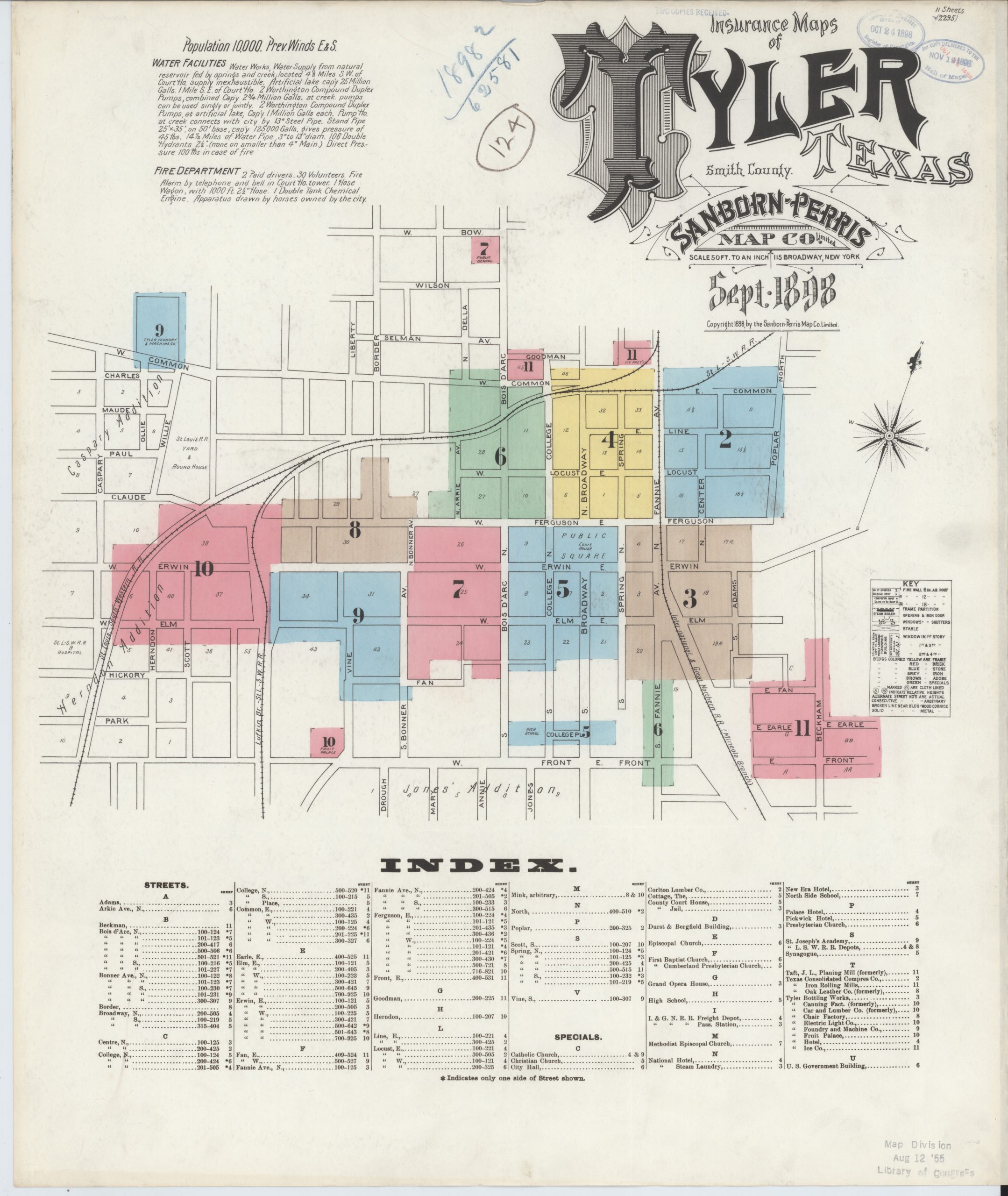 Tyler, Texas (1898) - Sanborn Fire Maps