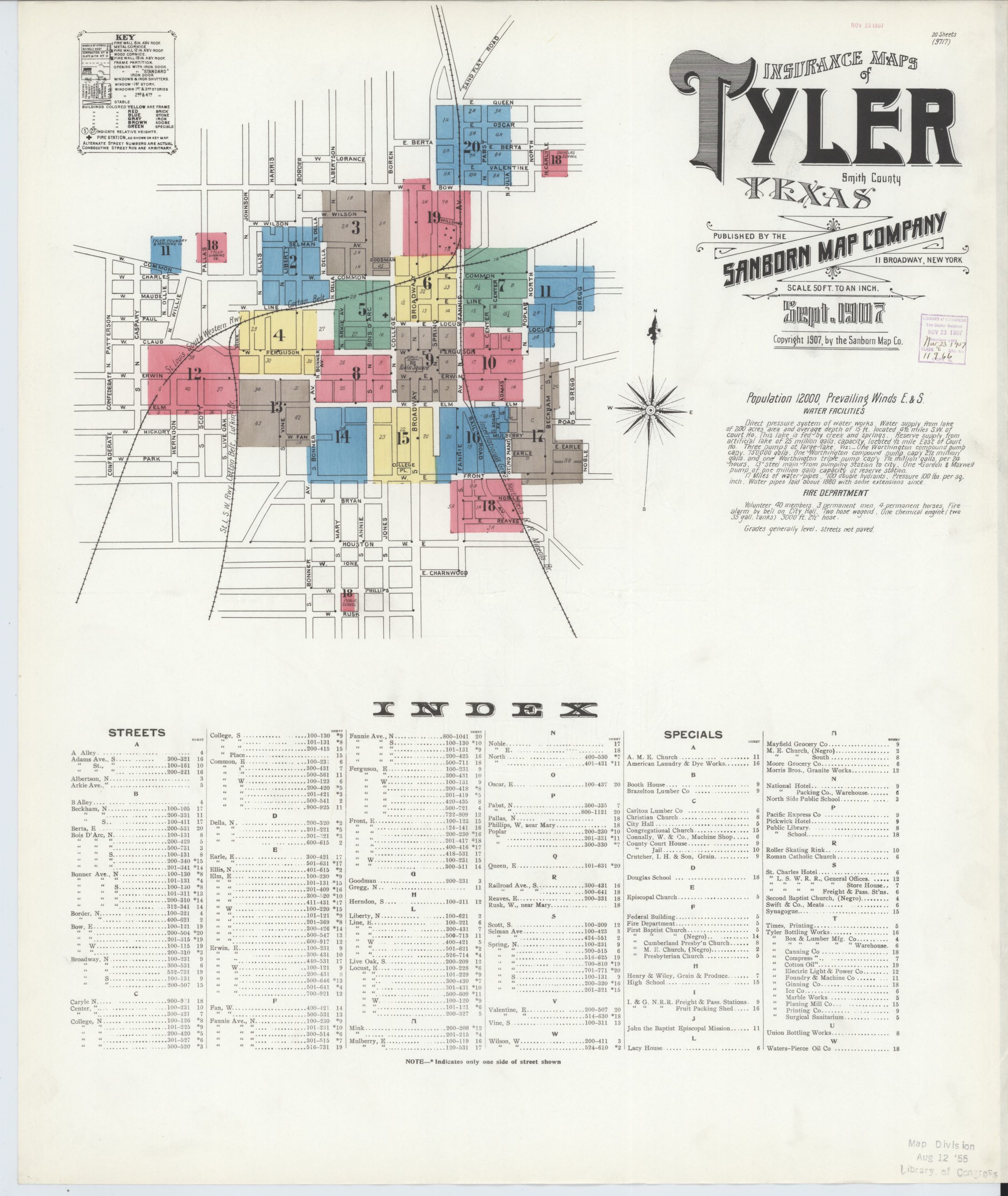 Tyler, Texas (1907) - Sanborn Fire Maps