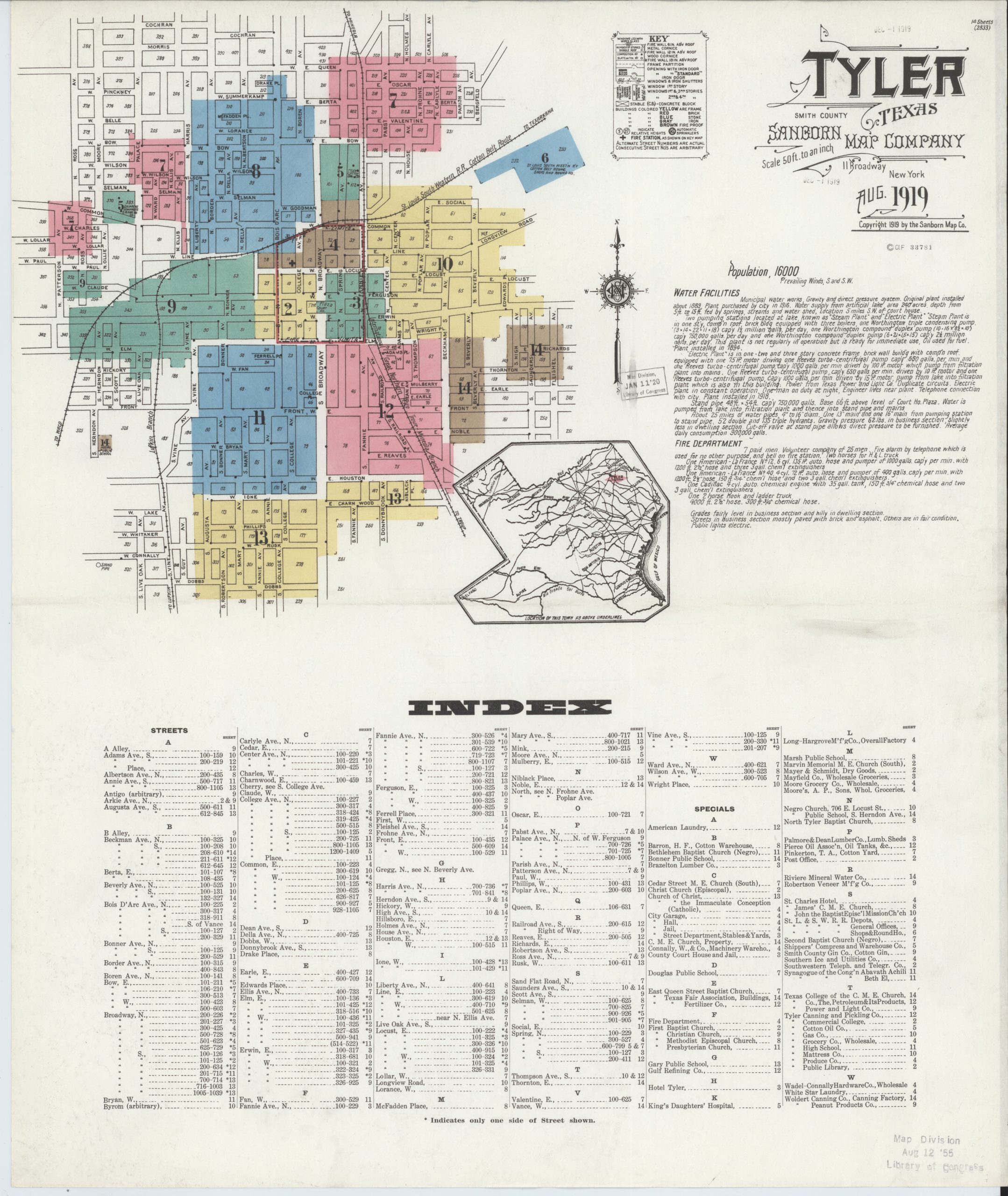 Tyler, Texas (1919) - Sanborn Fire Maps