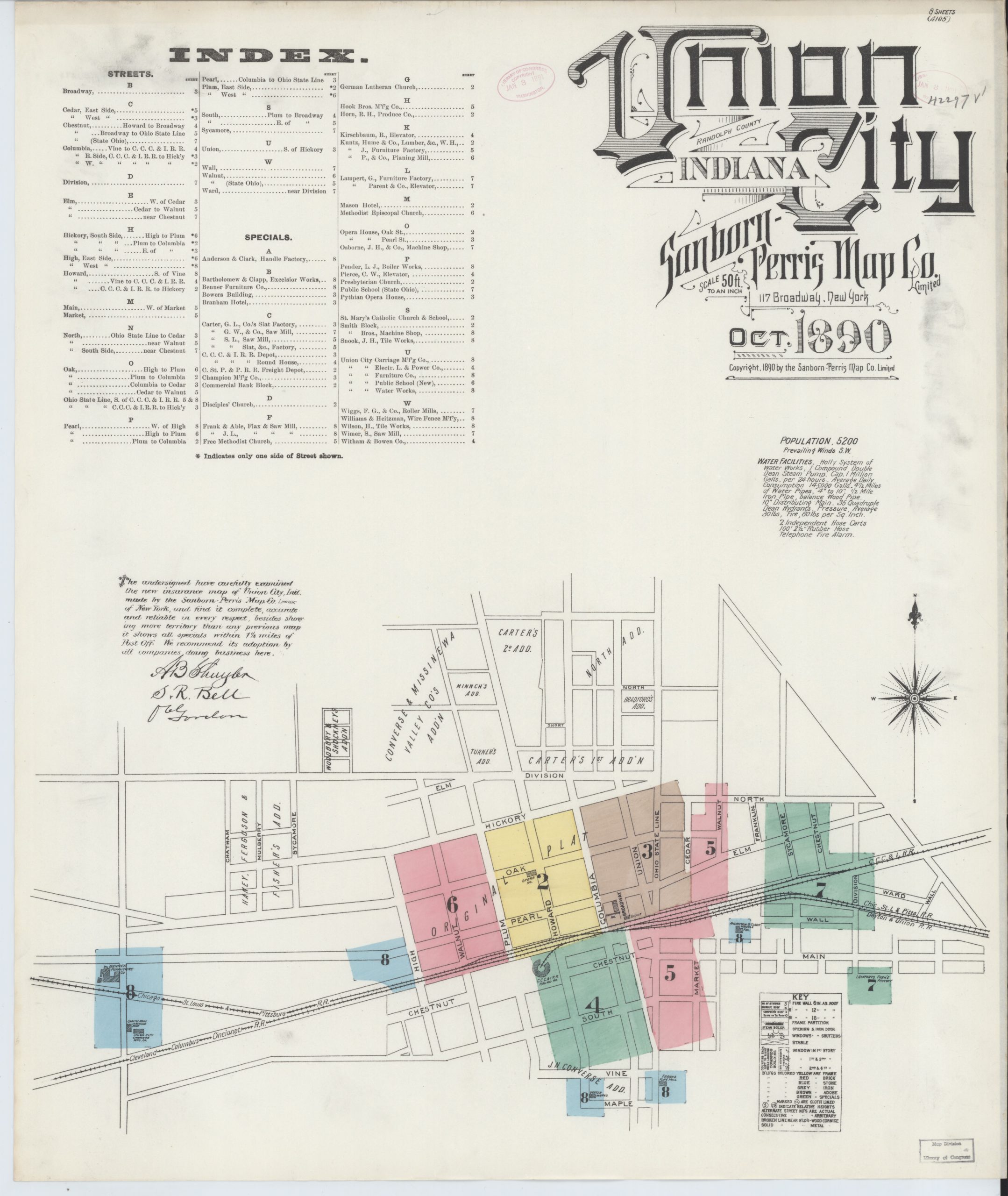 Union City, Indiana (1890) - Sanborn Fire Maps