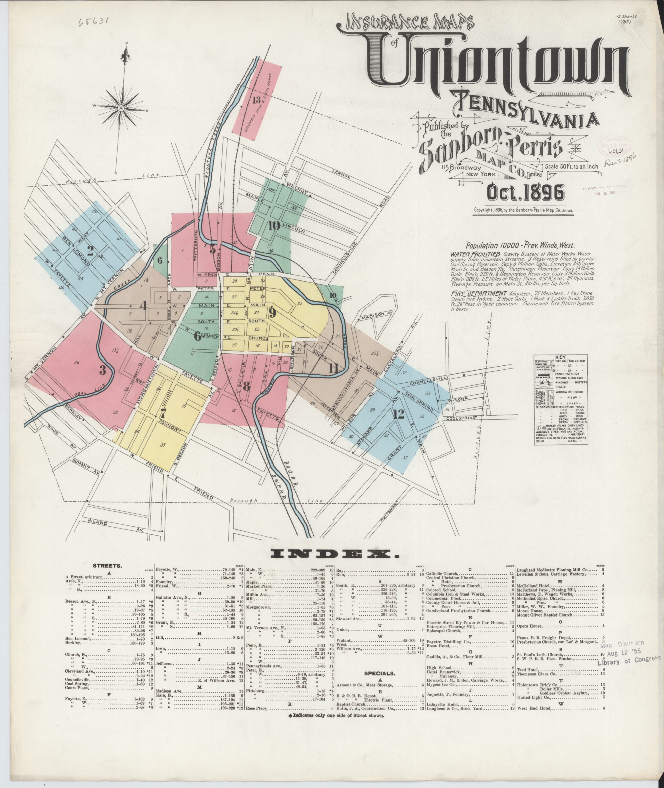 Uniontown, Pennsylvania (1896) - Sanborn Fire Maps