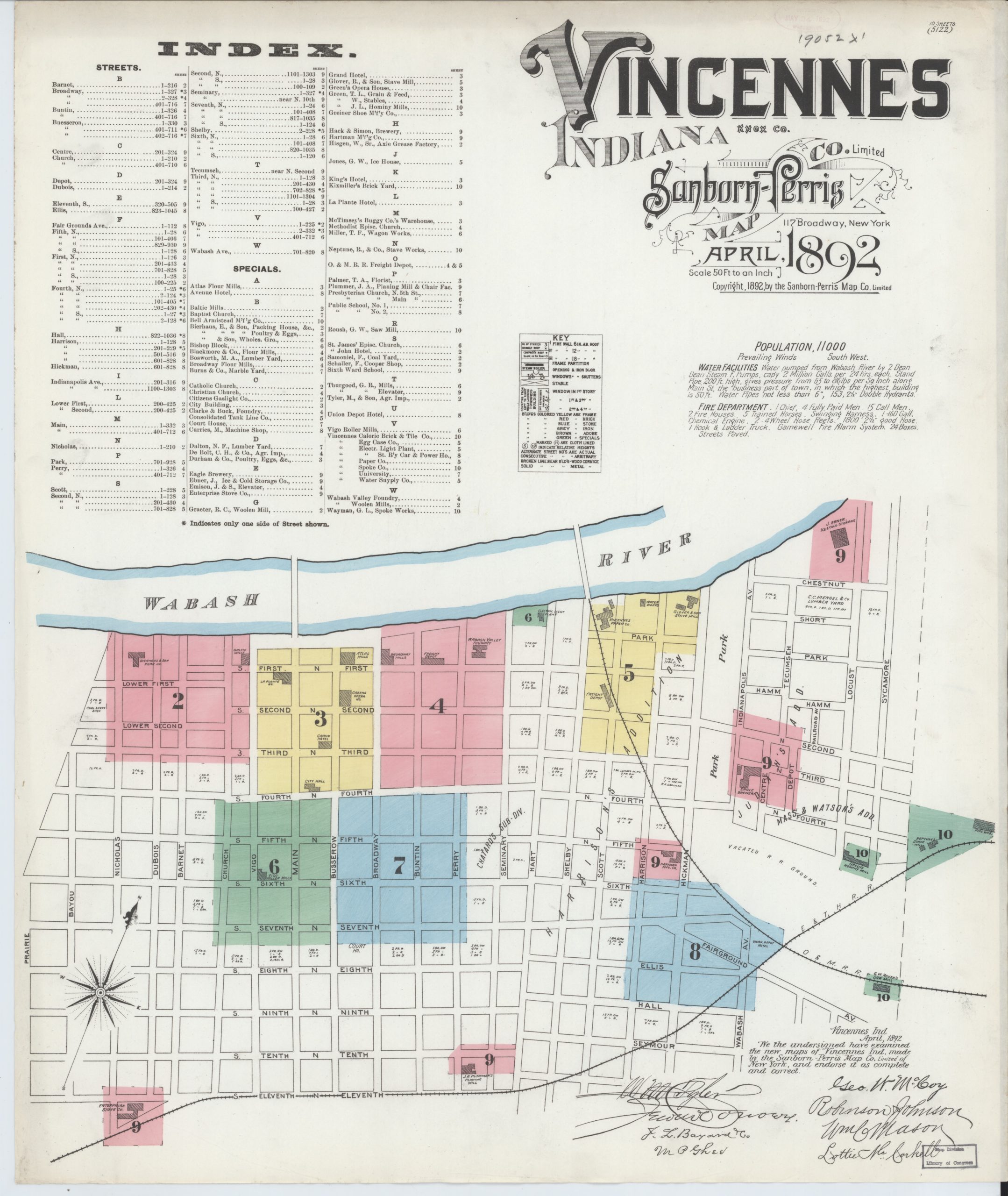 Vincennes, Indiana (1892) - Sanborn Fire Maps