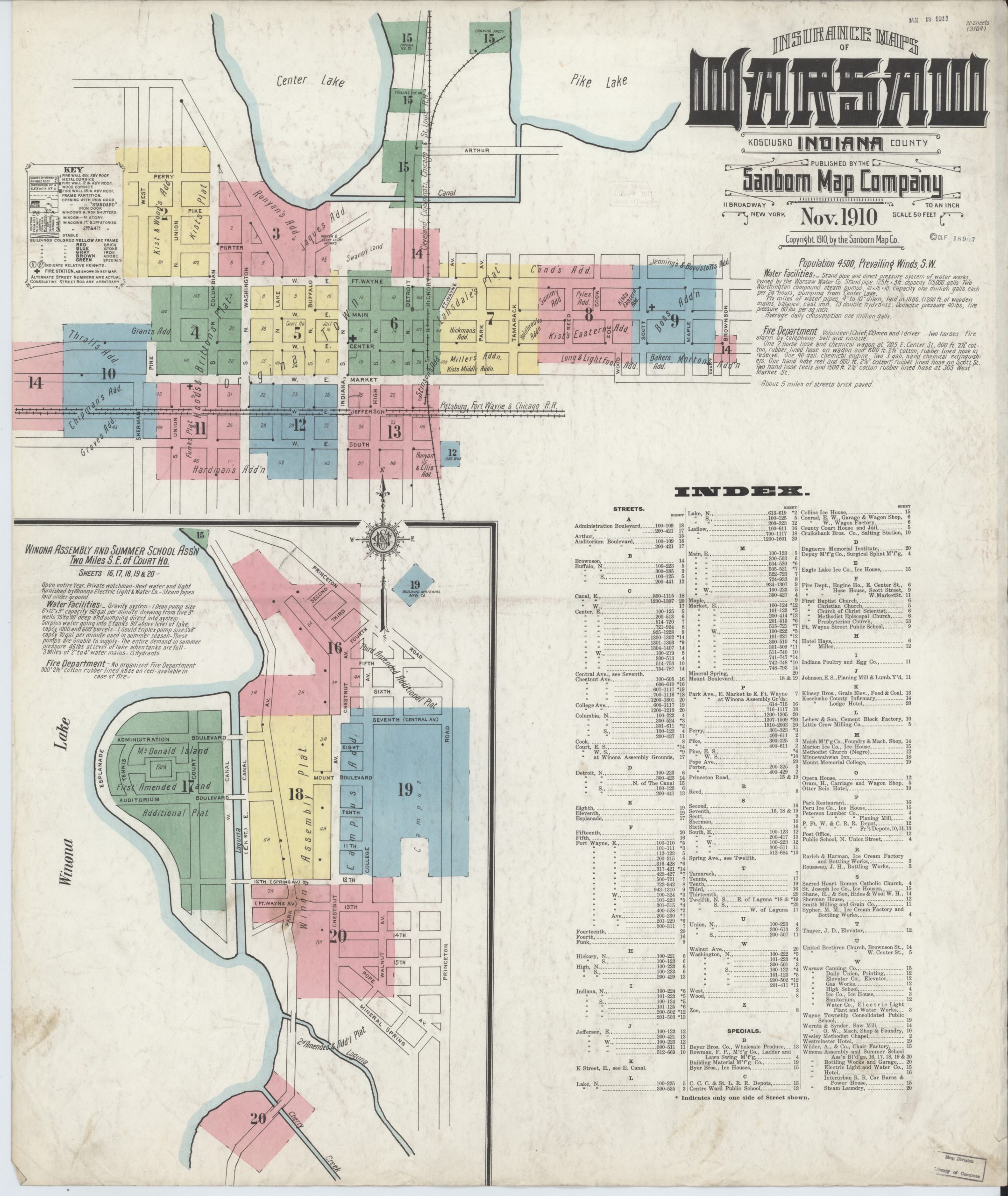 Warsaw, Indiana (1910) - Sanborn Fire Maps