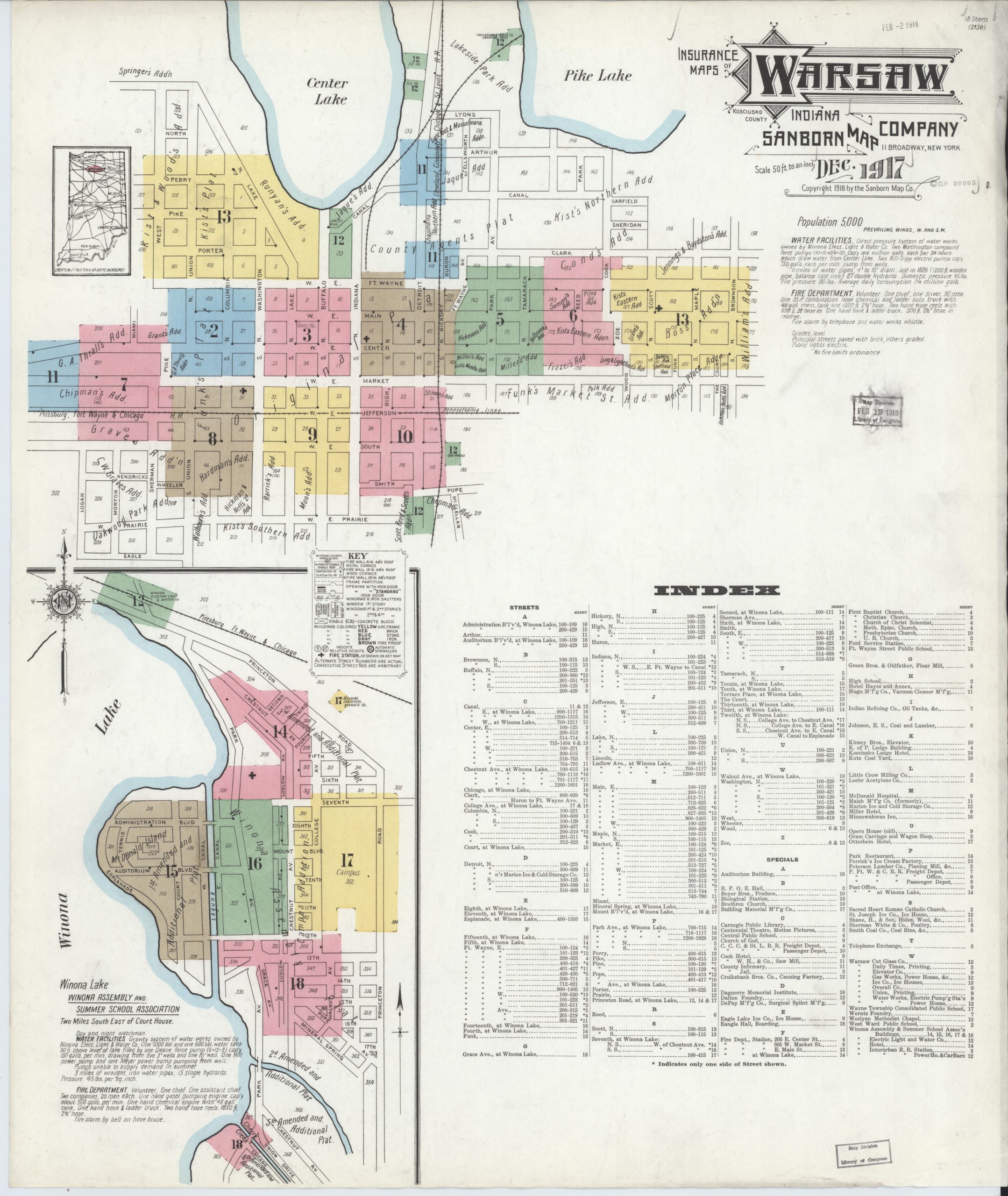 Warsaw, Indiana (1917) - Sanborn Fire Maps