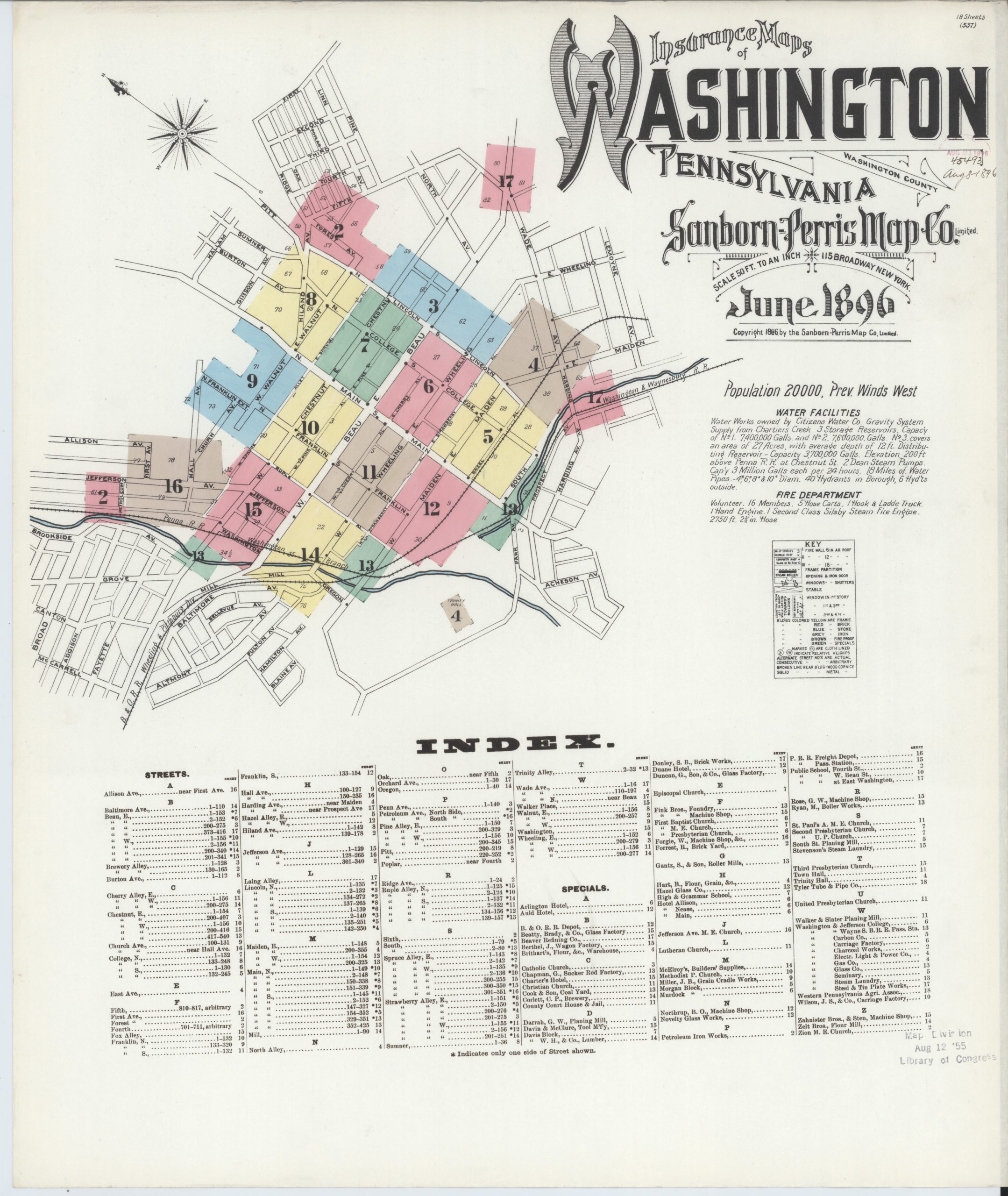 Washington, Pennsylvania (1896) - Sanborn Fire Maps