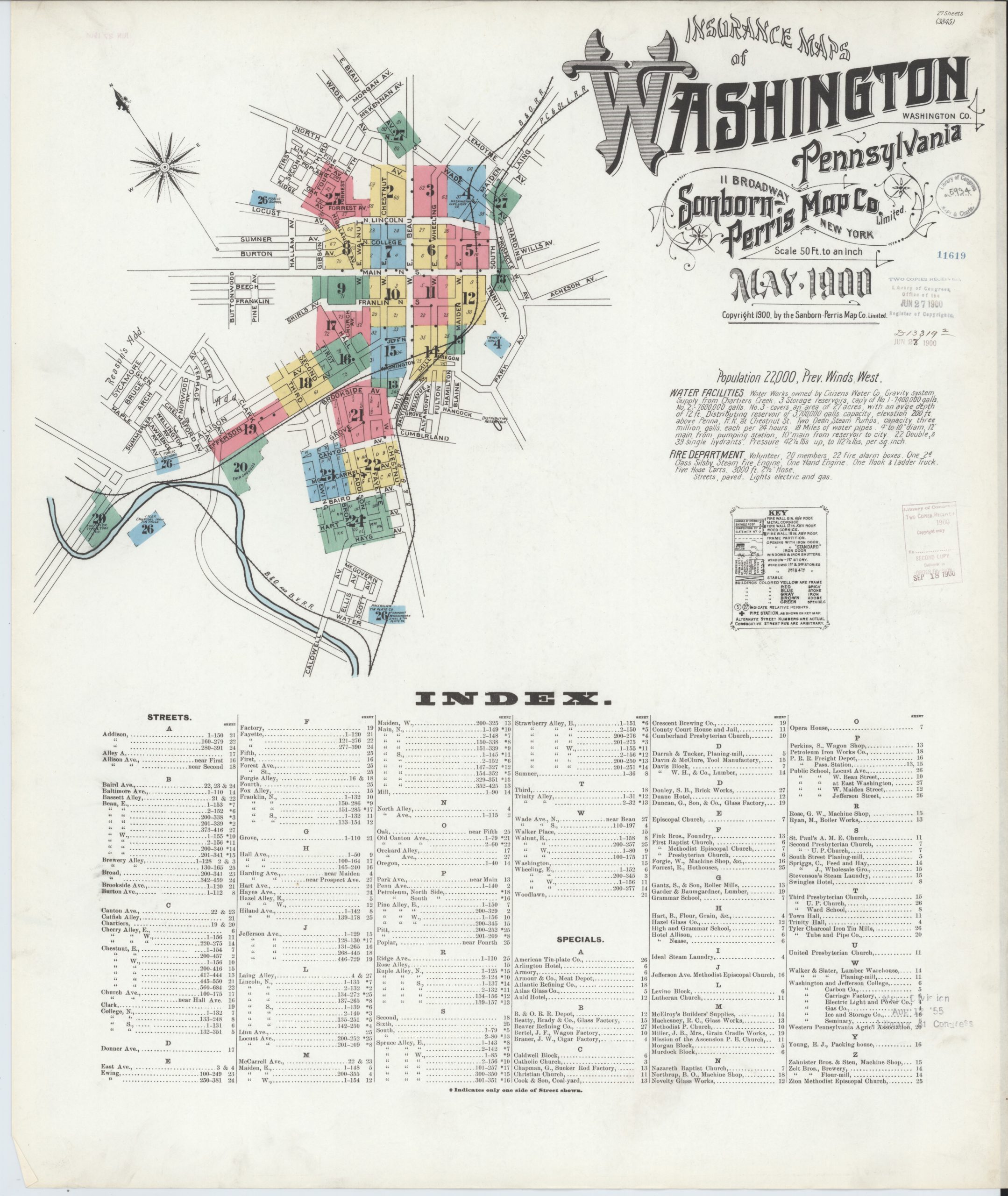 Washington, Pennsylvania (1900) - Sanborn Fire Maps