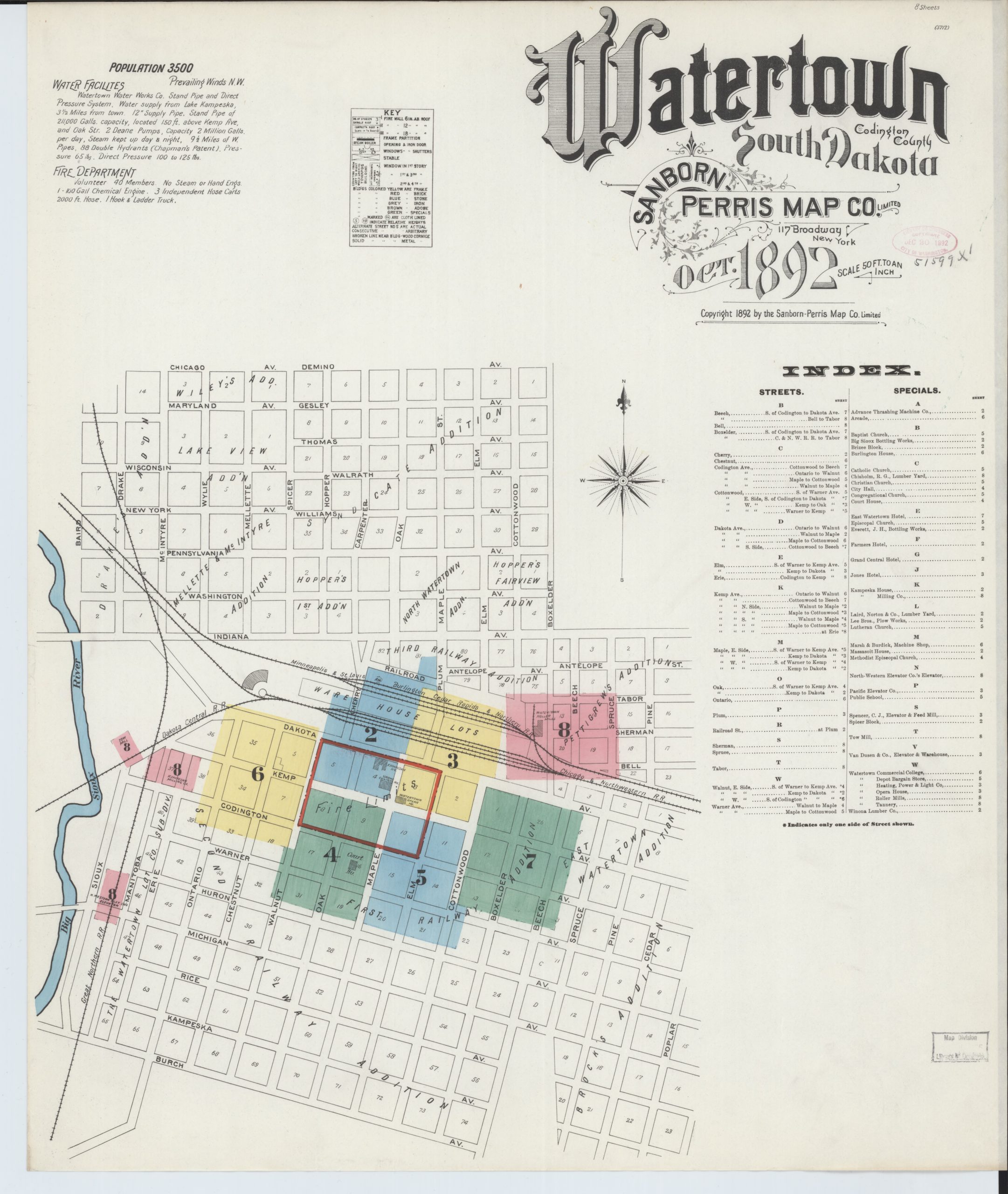 Watertown, South Dakota (1892) - Sanborn Fire Maps