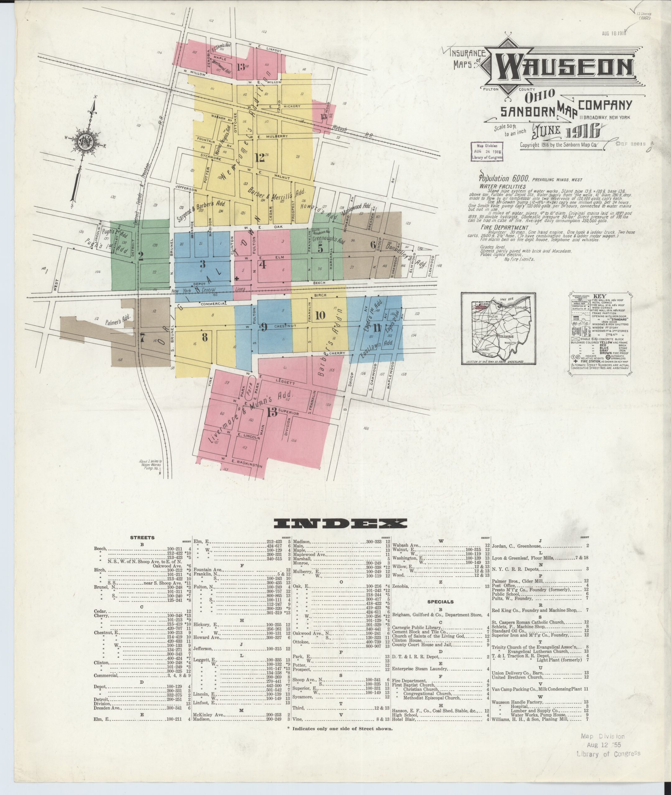 Wauseon, Ohio (1916) - Sanborn Fire Maps