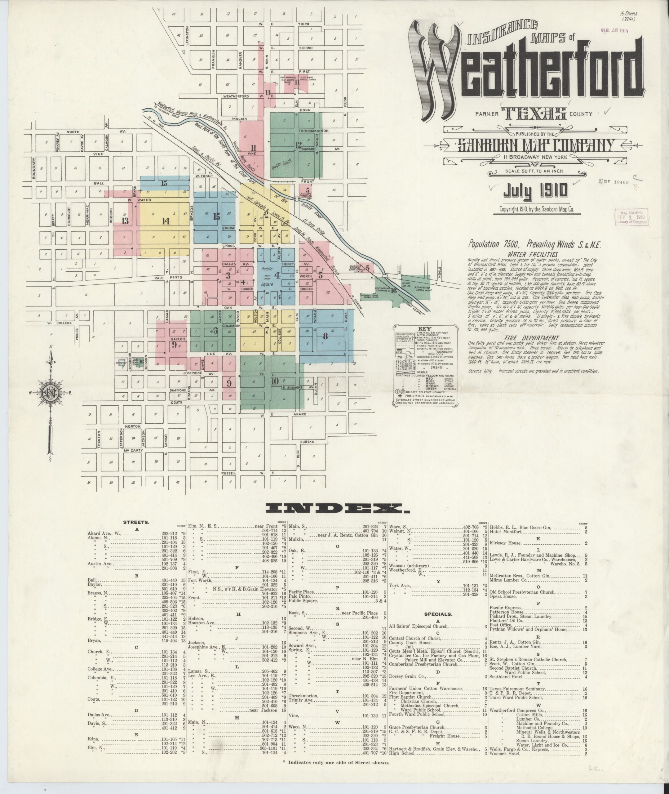 Weatherford, Texas (1910) - Sanborn Fire Maps