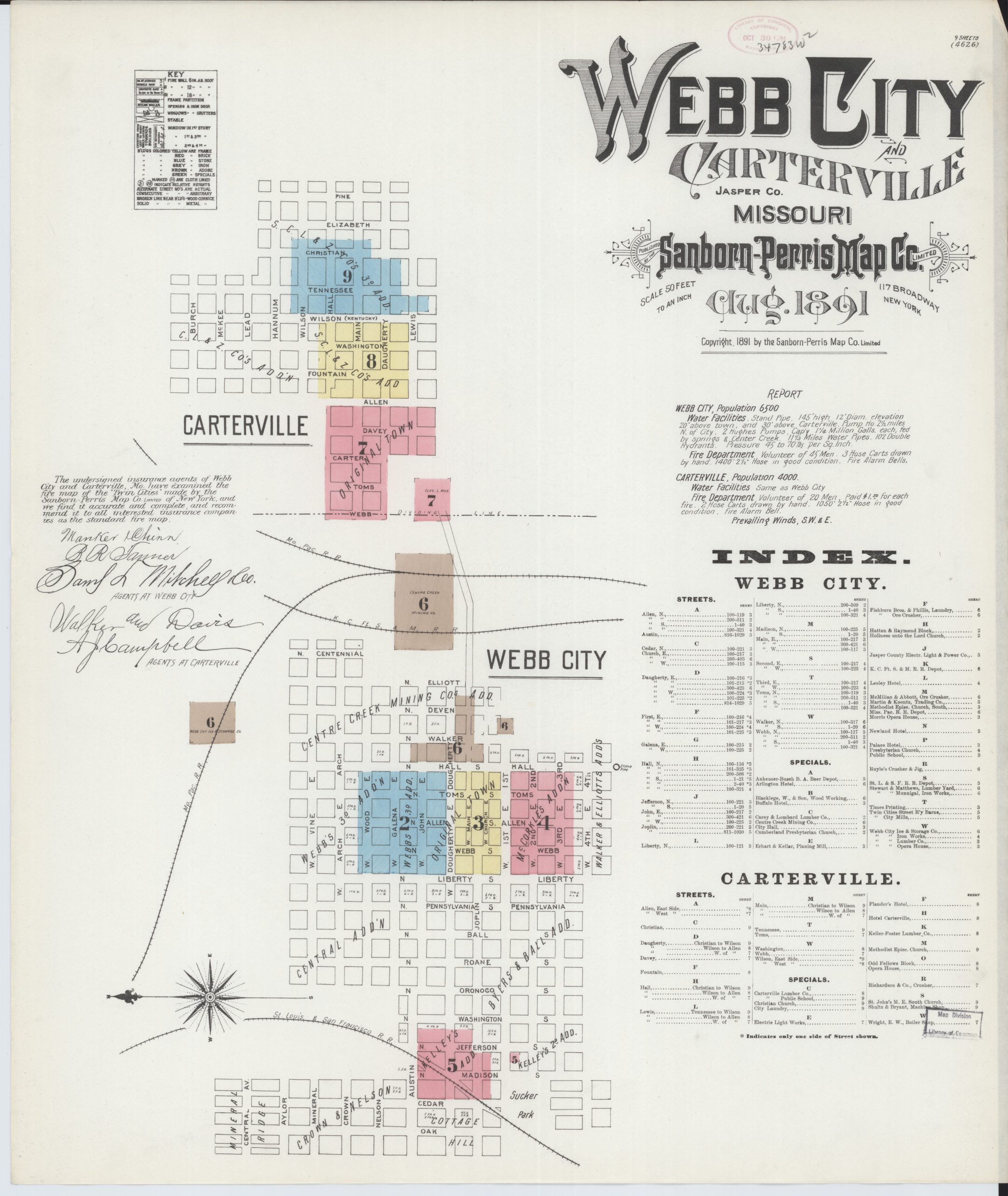 Webb City, Missouri (1891) - Sanborn Fire Maps