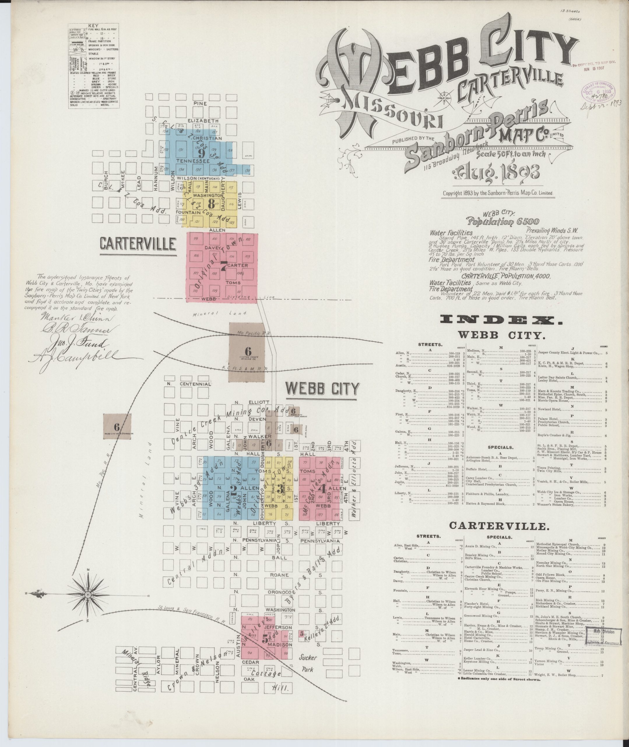 Webb City, Missouri (1893) - Sanborn Fire Maps