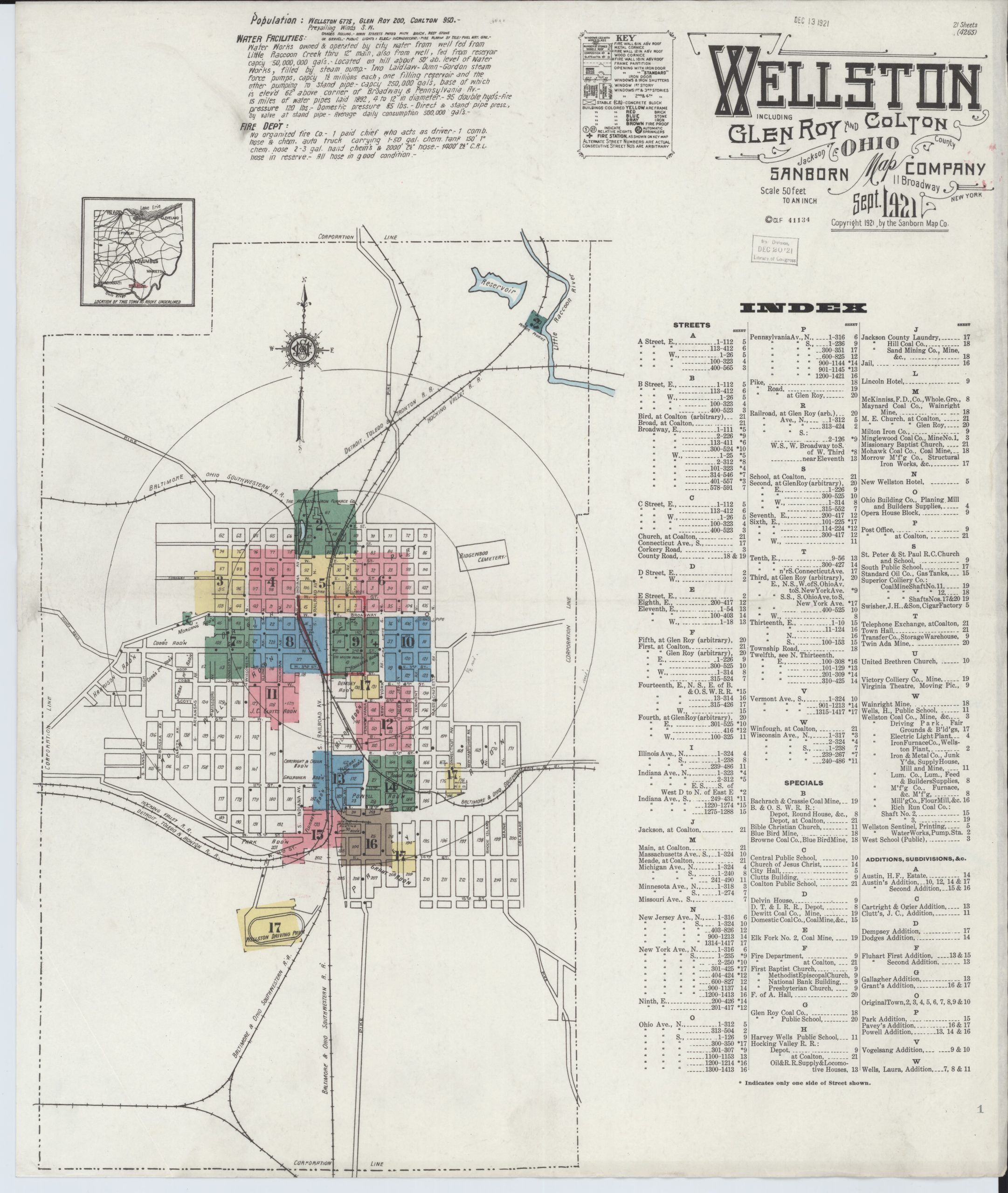 Wellston, Ohio (1921) - Sanborn Fire Maps