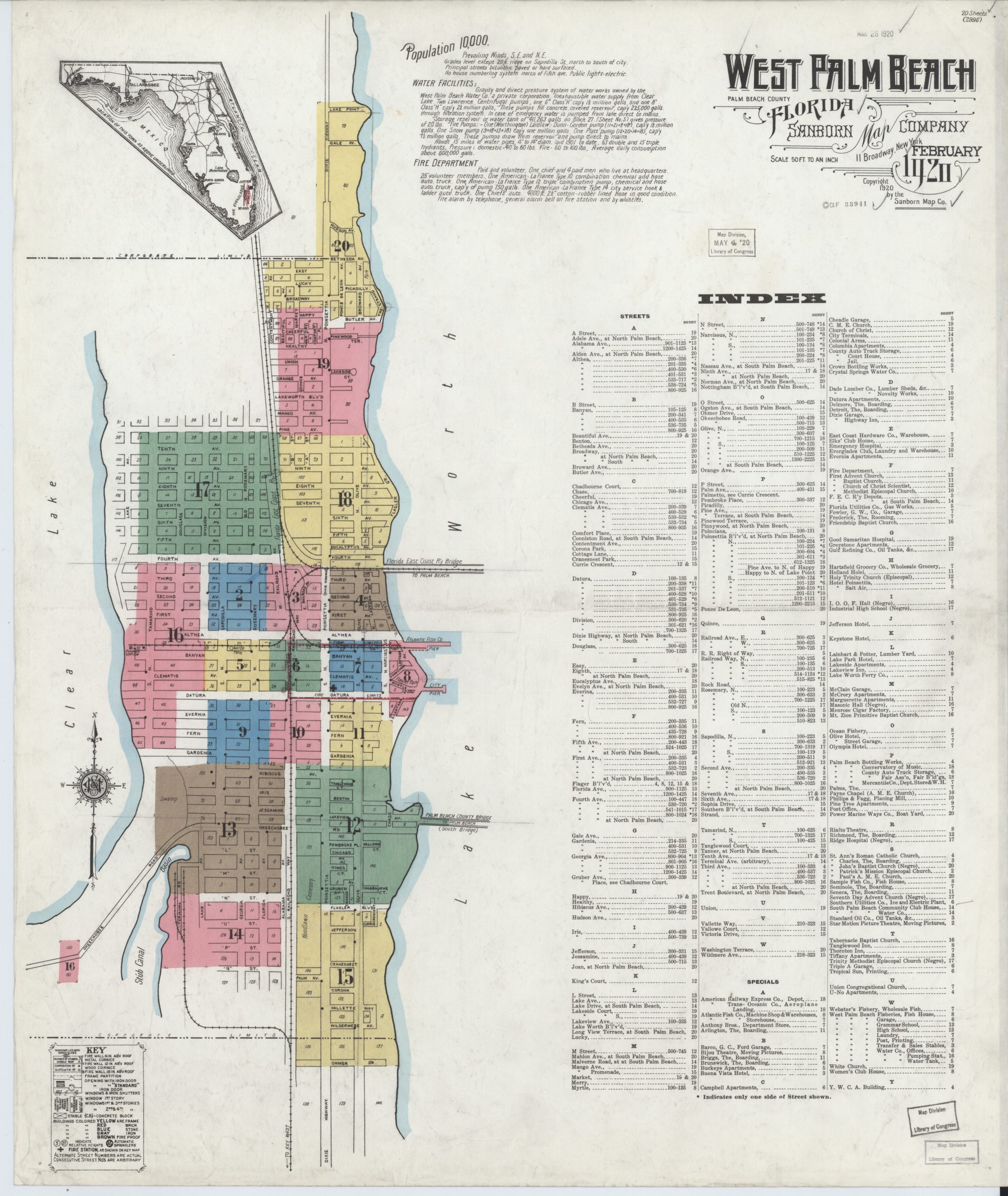West Palm Beach, Florida (1920) - Sanborn Fire Maps