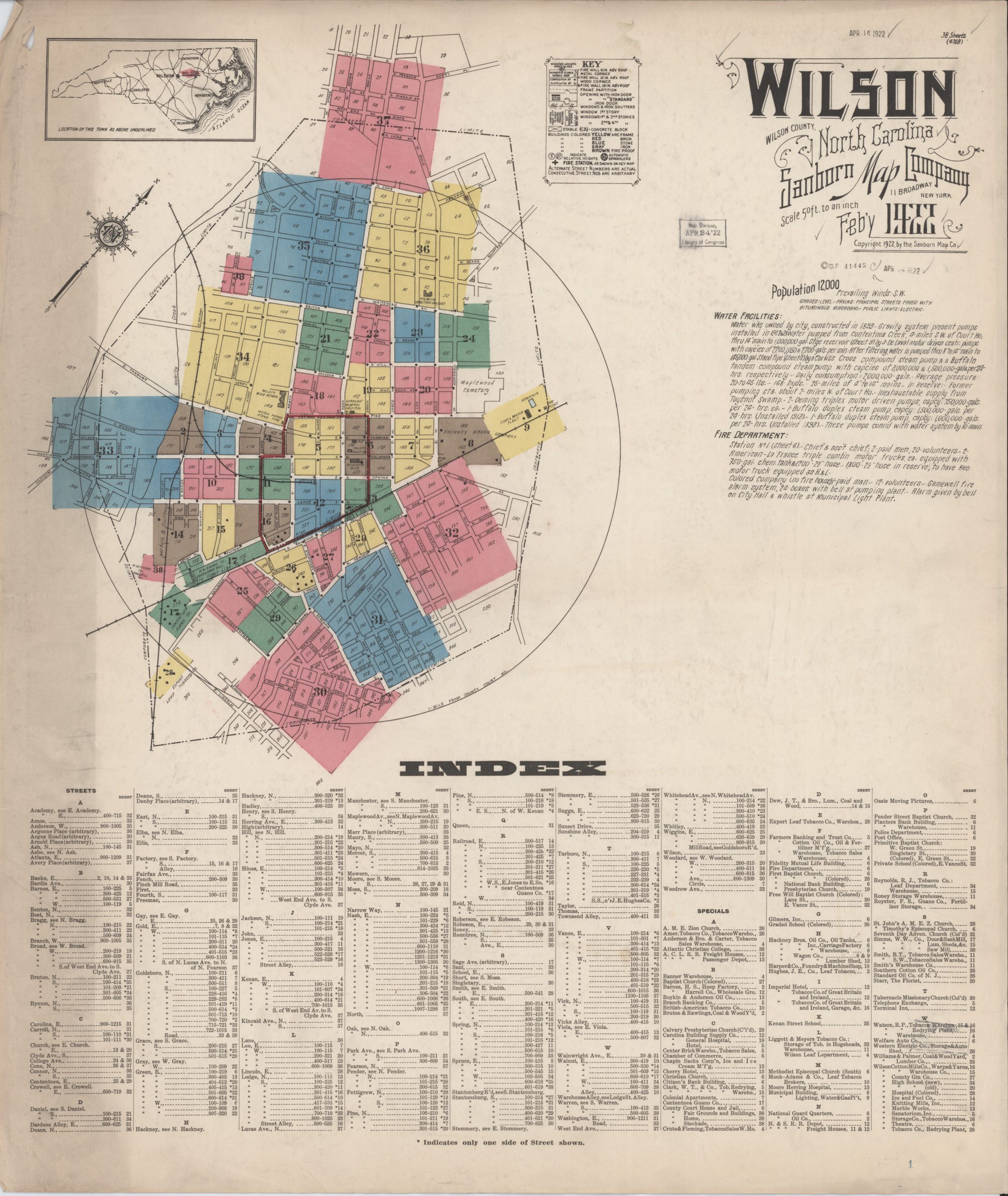 Wilson, North Carolina (1922) - Sanborn Fire Maps
