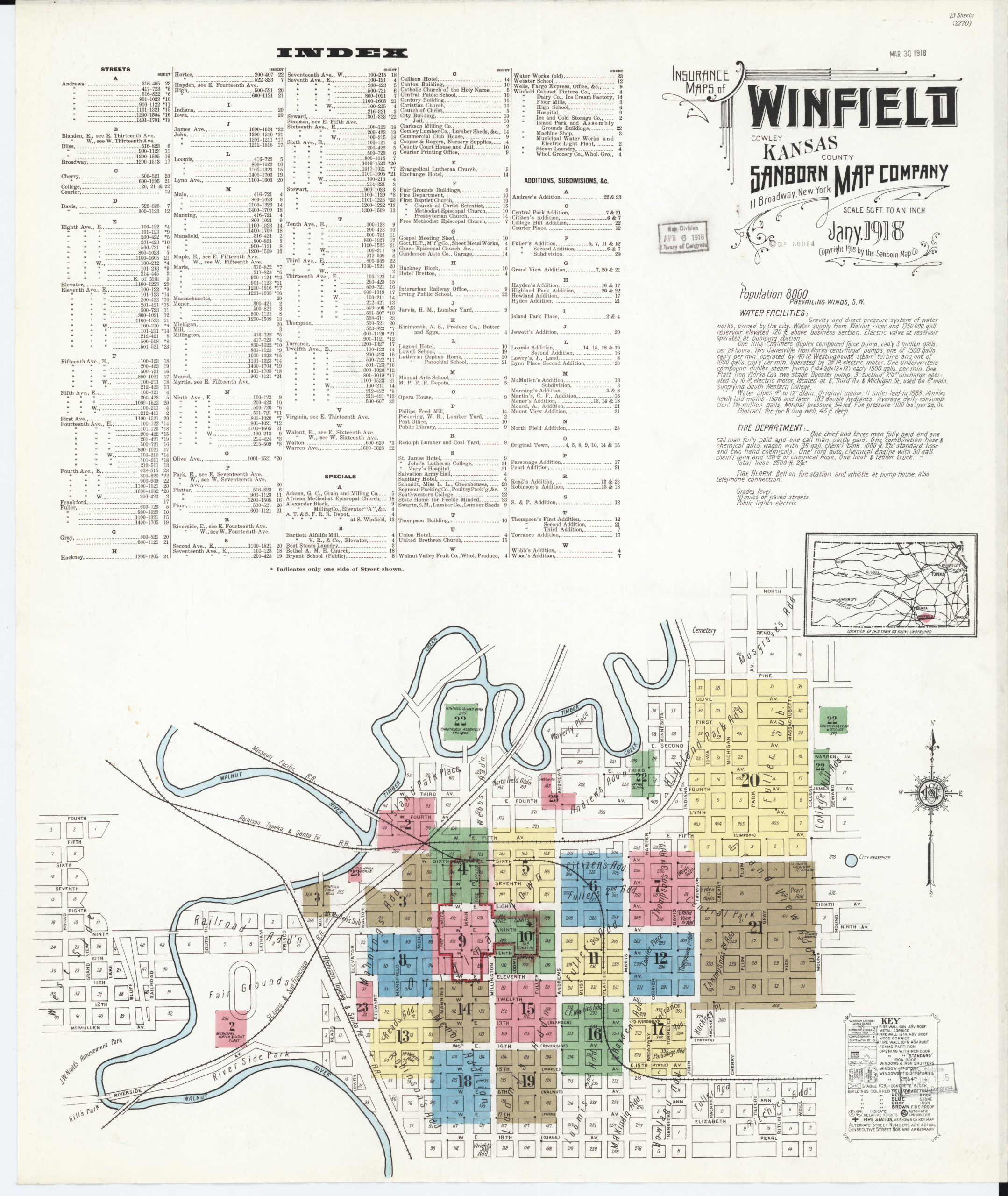 Winfield, Kansas (1918) - Sanborn Fire Maps
