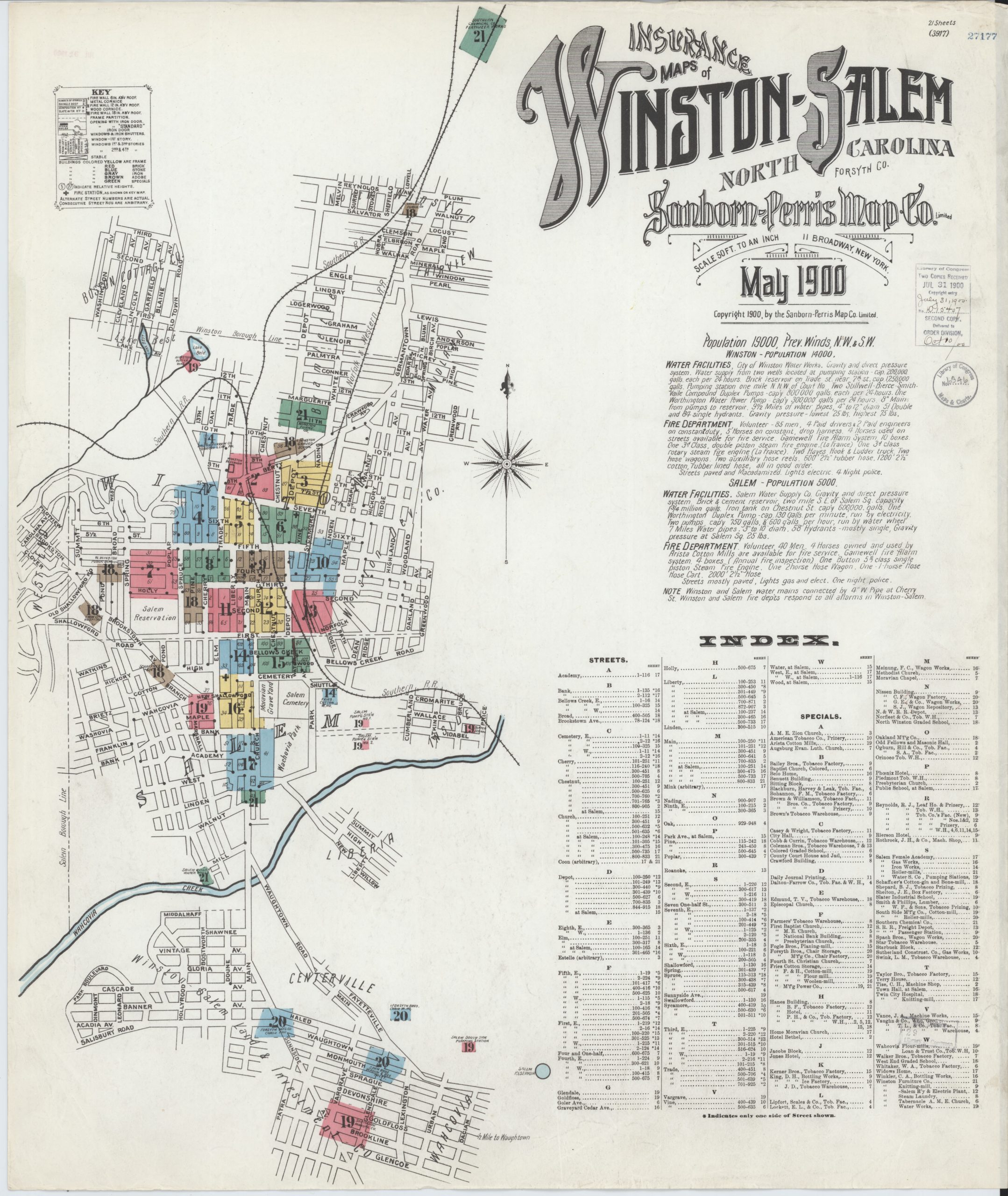 Winston-Salem, North Carolina (1900) - Sanborn Fire Maps